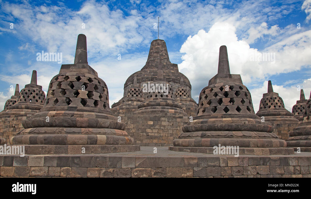 Borobudur temple near Yogyakarta on Java island, Indonesia Stock Photo ...