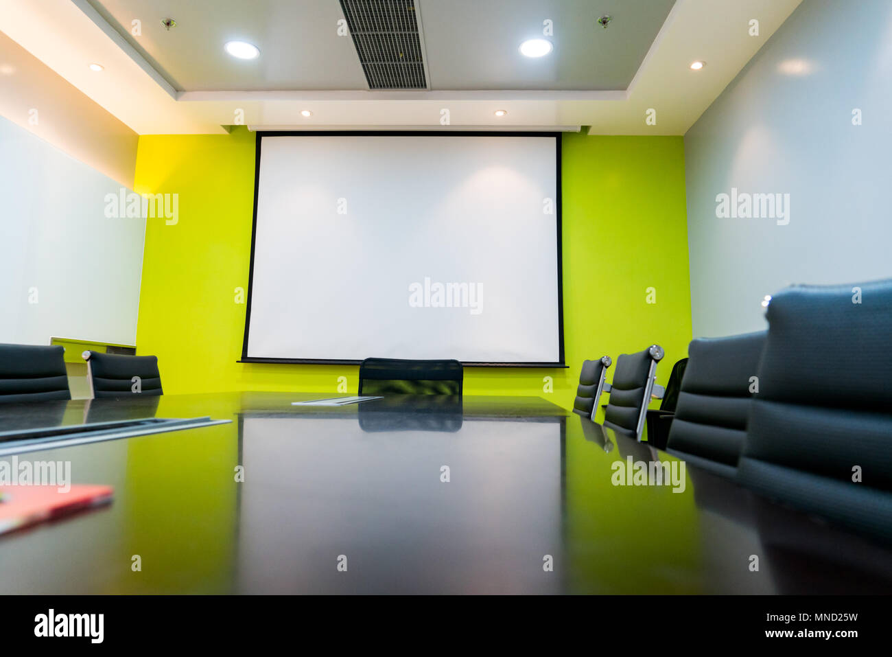 the blank display/projector display in the business meeting room Stock ...