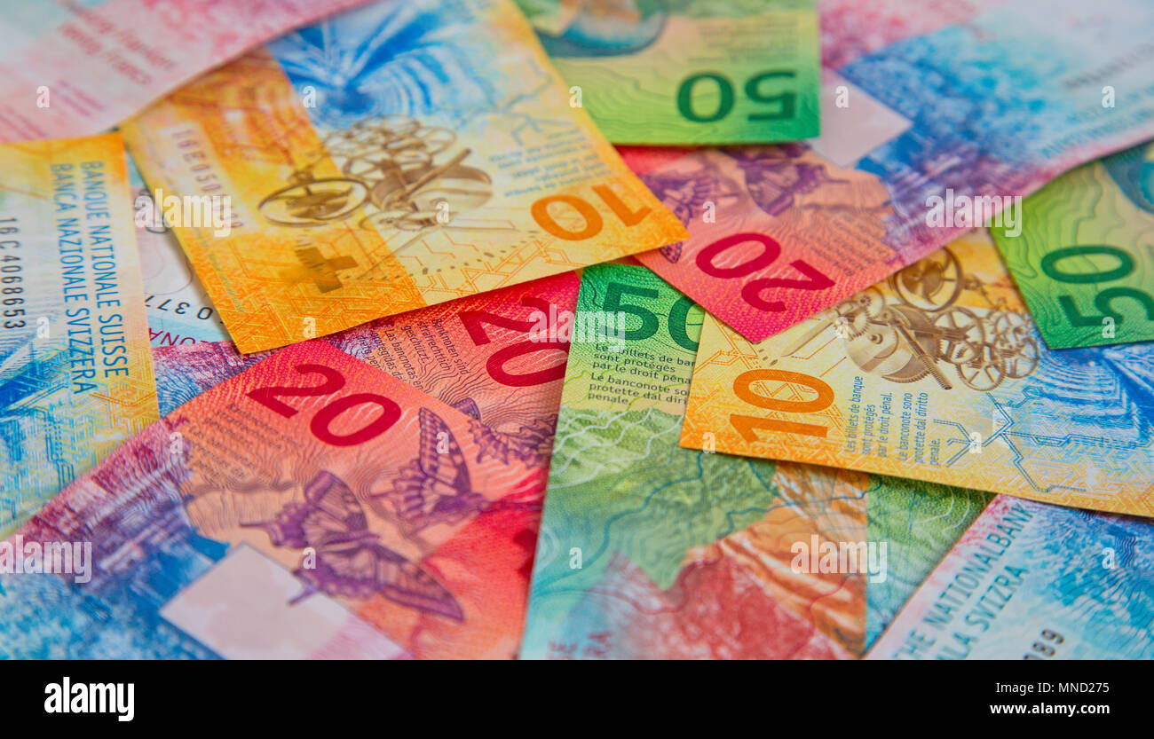 Collection of the new swiss banknotes (issued in 2017 Stock Photo - Alamy