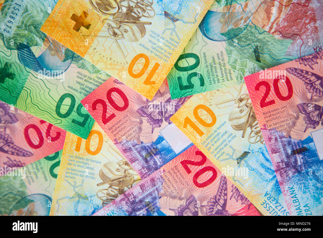 Collection of the new swiss banknotes (issued in 2017 Stock Photo - Alamy