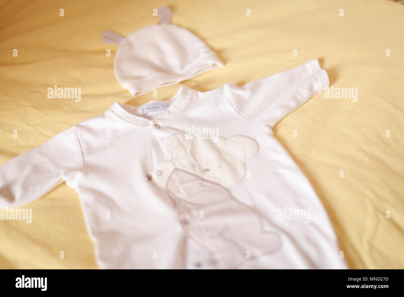 White clothes for newborn baby Stock Photo - Alamy