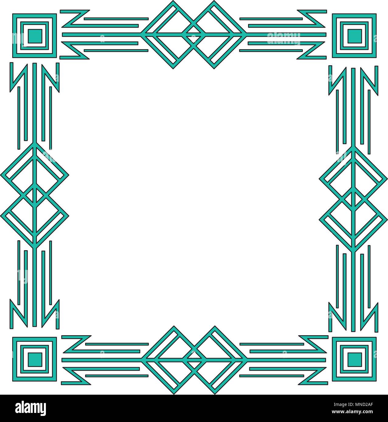 art deco frame elegant decorative square style Stock Vector Image & Art ...