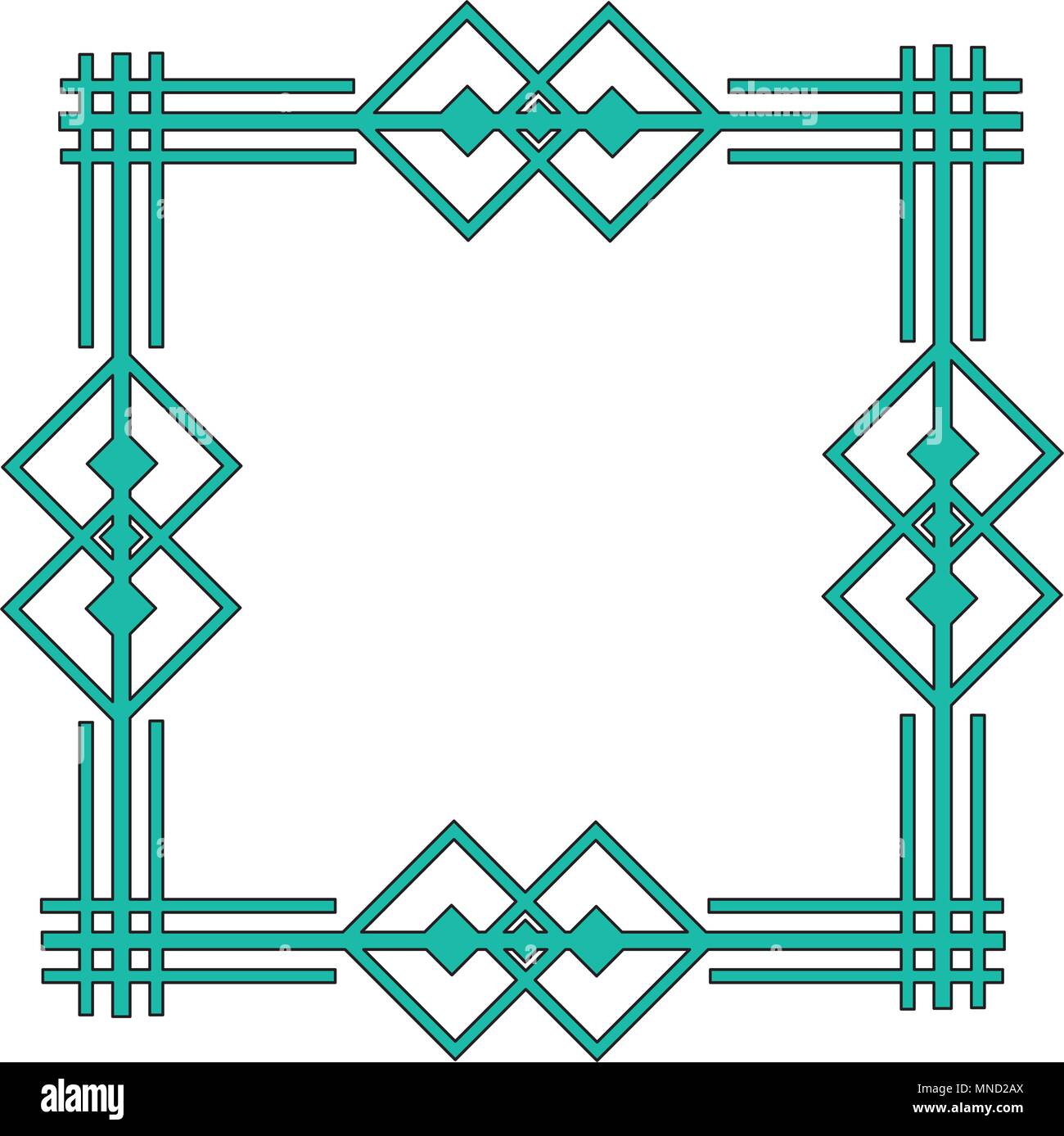 vintage geometric shape art deco retro frame Stock Vector Image & Art ...