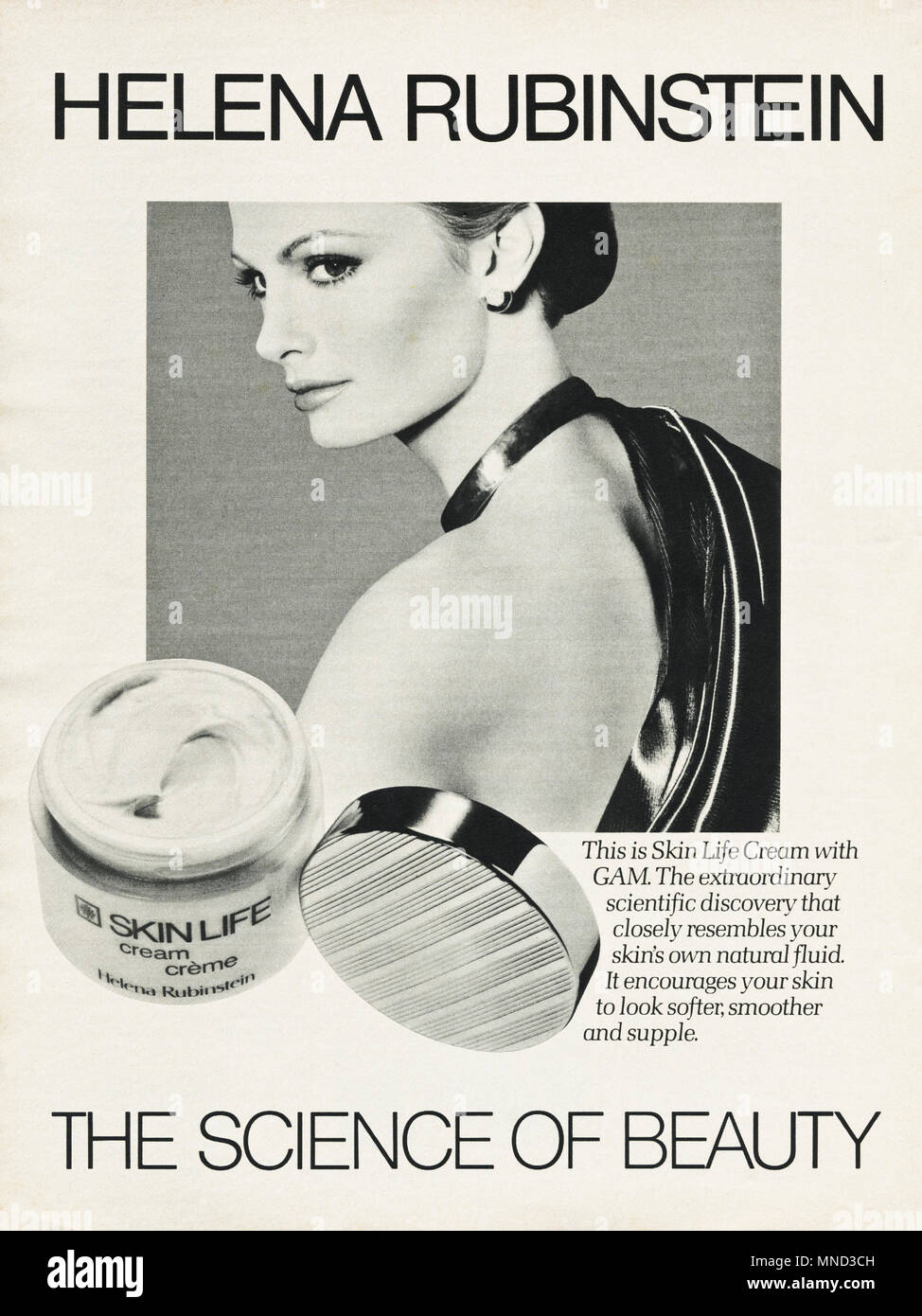 1980s original old vintage advertisement advertising Skin Life Cream ...