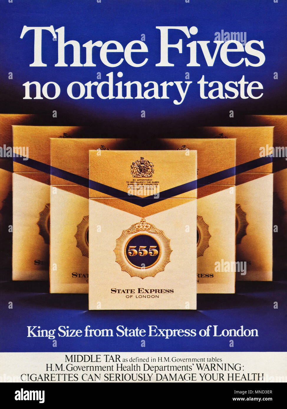 1980s original old vintage advertisement advertising Three Fives King ...