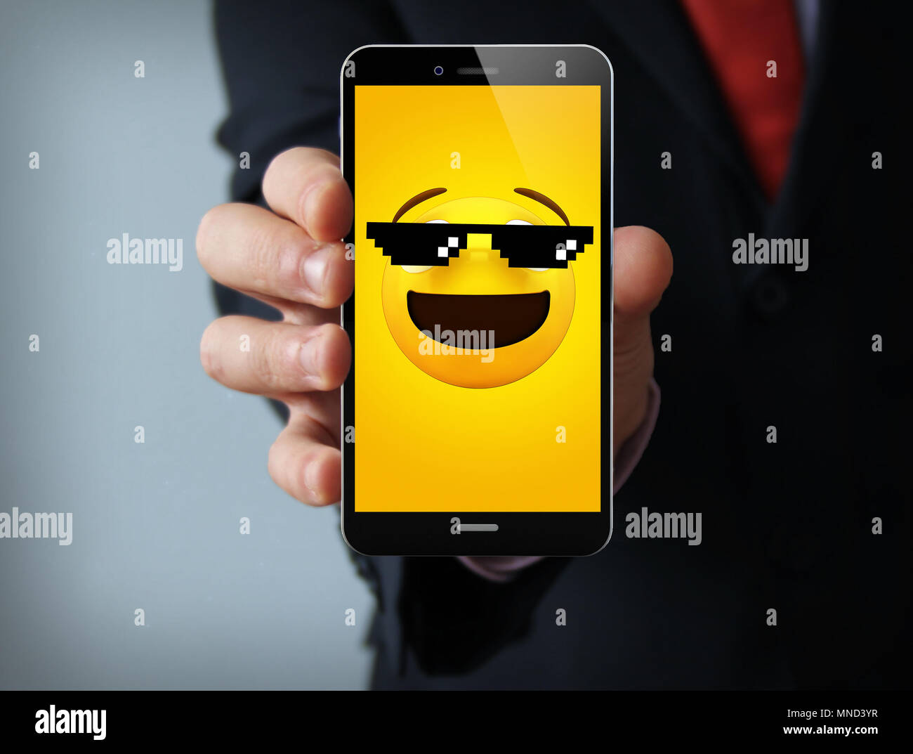 new technologies concept: businessman hand holding a 3d generated touch ...