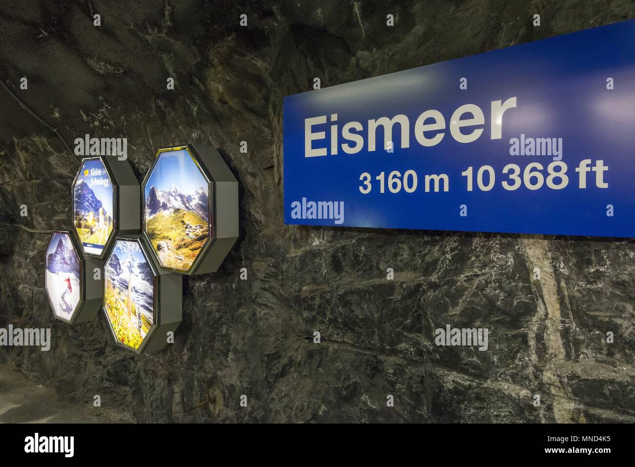 Railway station jungfrau railway eismeer hi-res stock photography and ...
