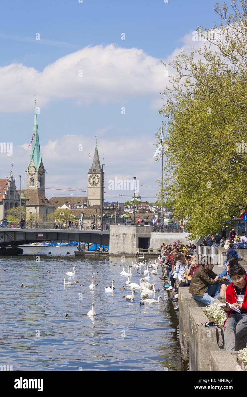Zuerich Limmat April 2017 | usage worldwide Stock Photo - Alamy