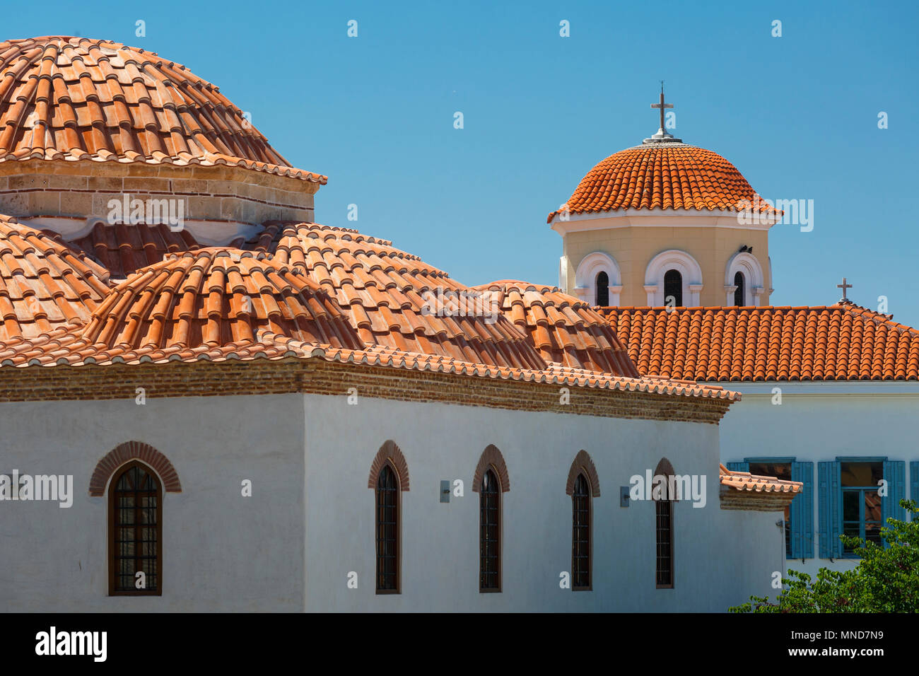 Ottoman mosque and a Greek orthodox church in the old town of Athens ...