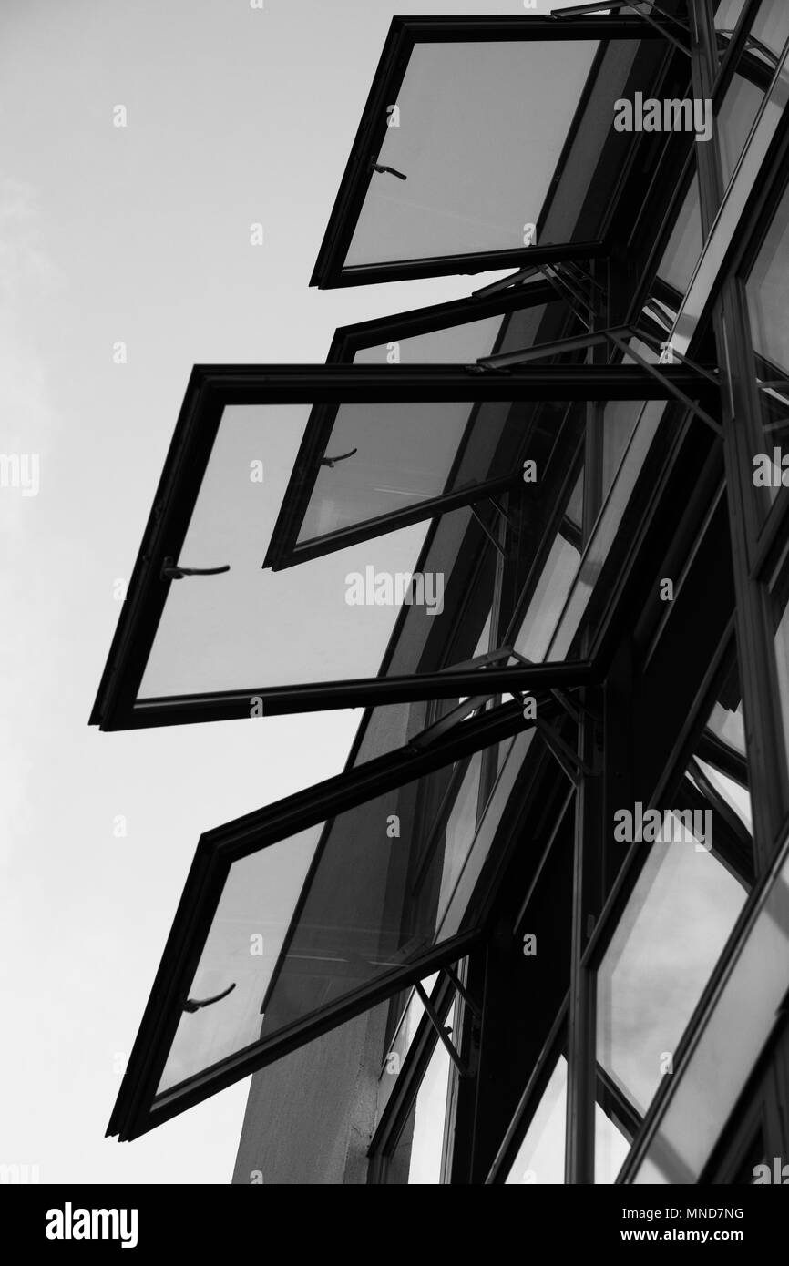 Open window low view Black and White Stock Photos & Images - Alamy
