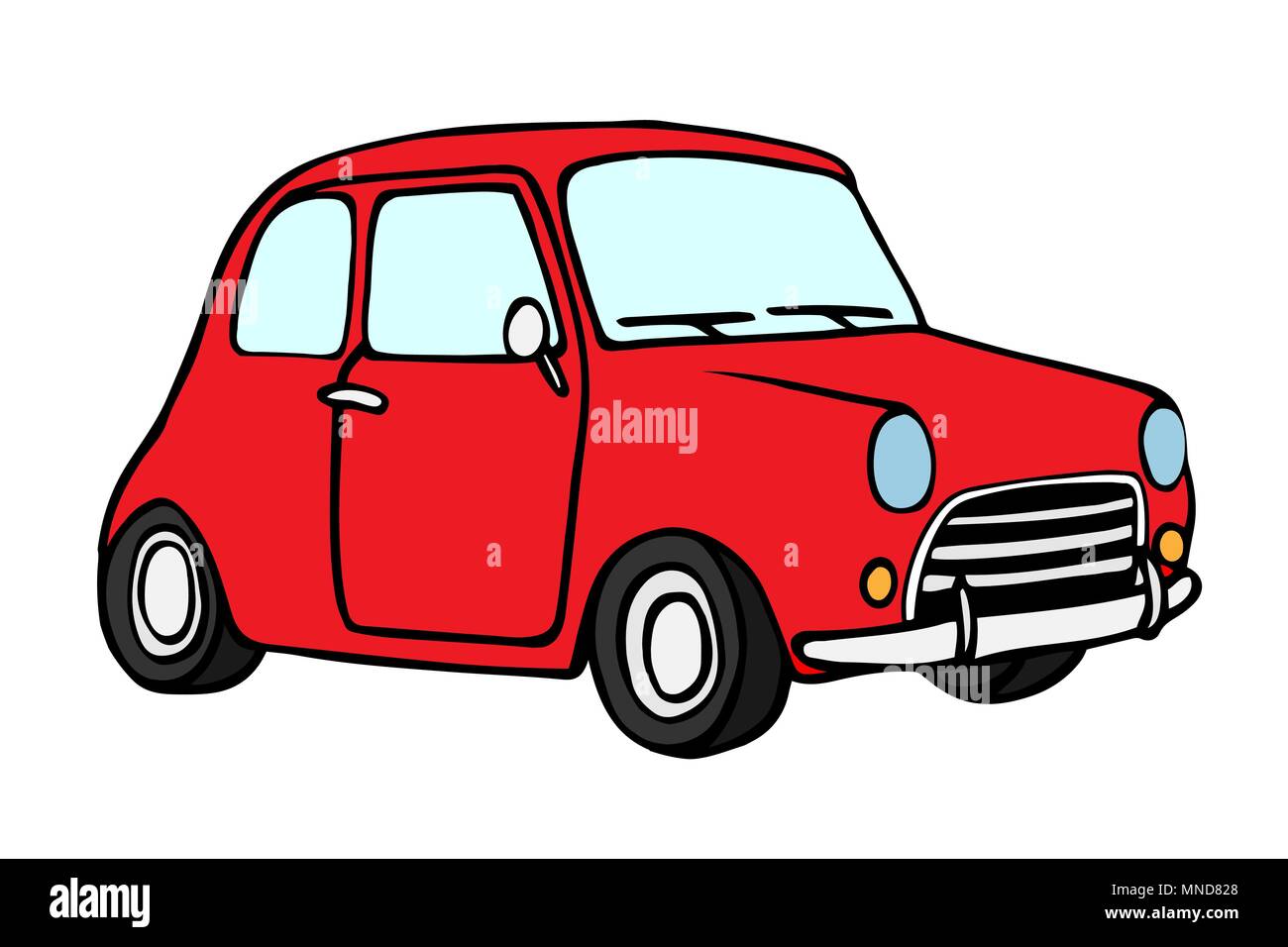Vector illustration of a nice red cartoon retro car. Vintage car for ...