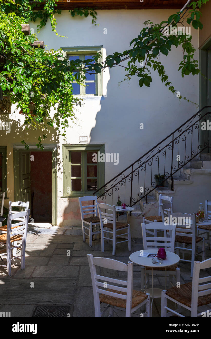 Athens, Greece - May 14, 2018: Coffee shop in a courtyard of a ...