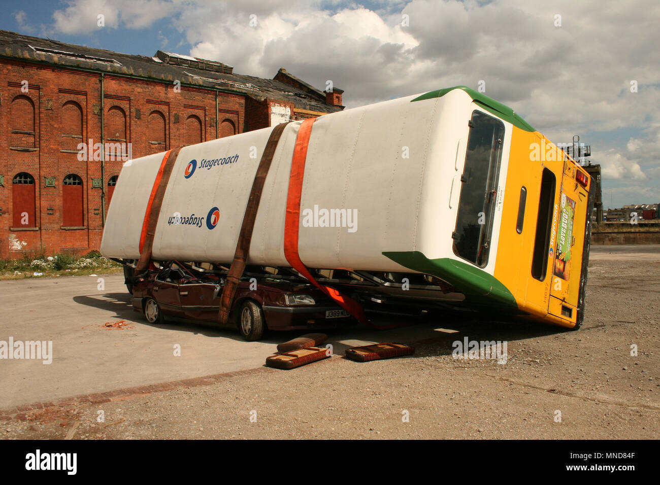 Crushed bus hi-res stock photography and images - Alamy