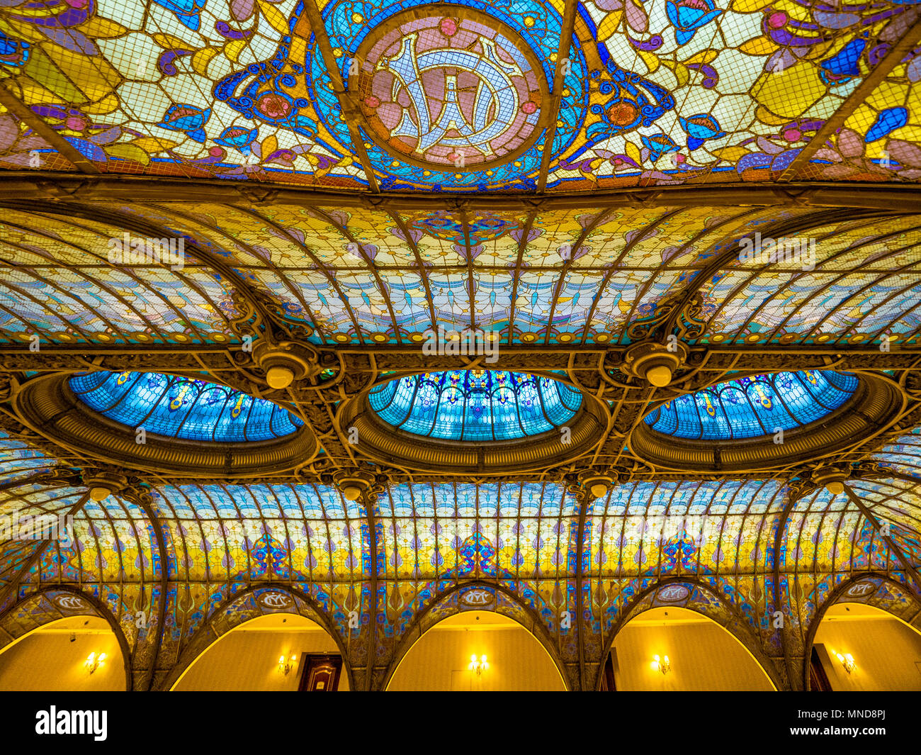 Stained glass ceiling hi-res stock photography and images - Alamy
