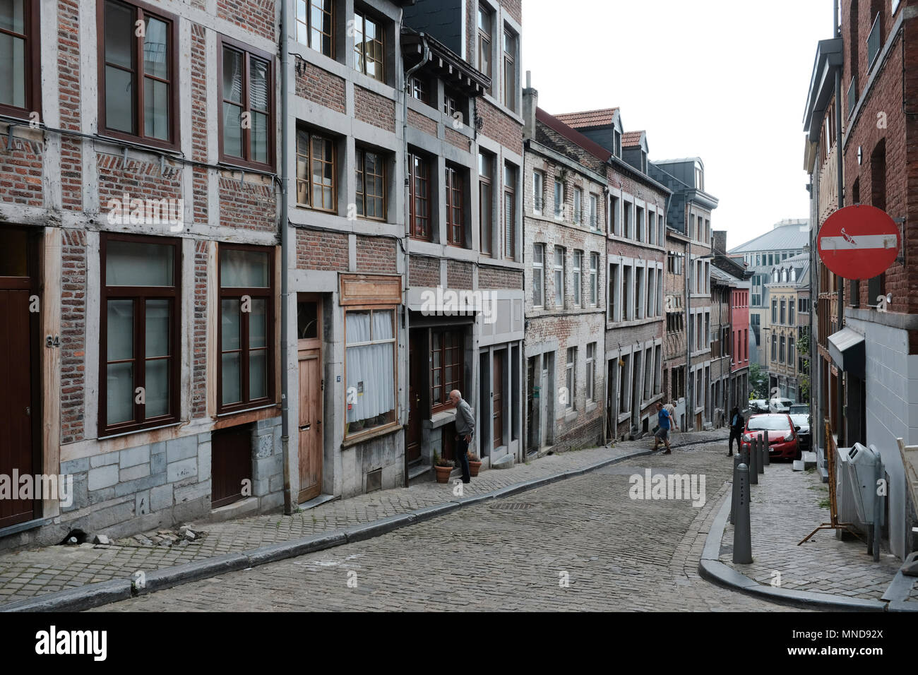 Street scene in the historic centre of Liege, Belgium Stock Photo - Alamy