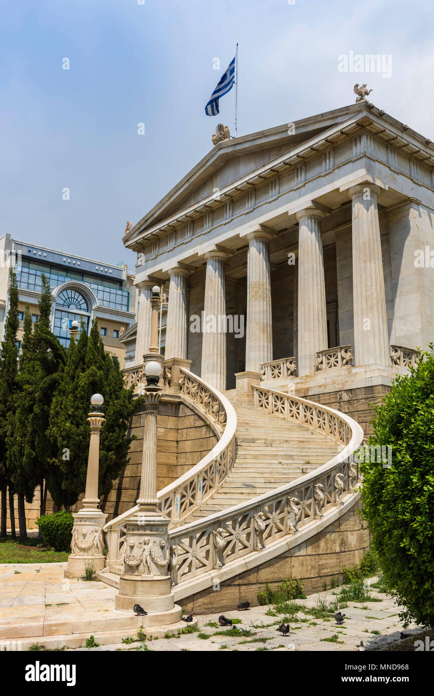 National Library of Greece in Athens Stock Photo - Alamy