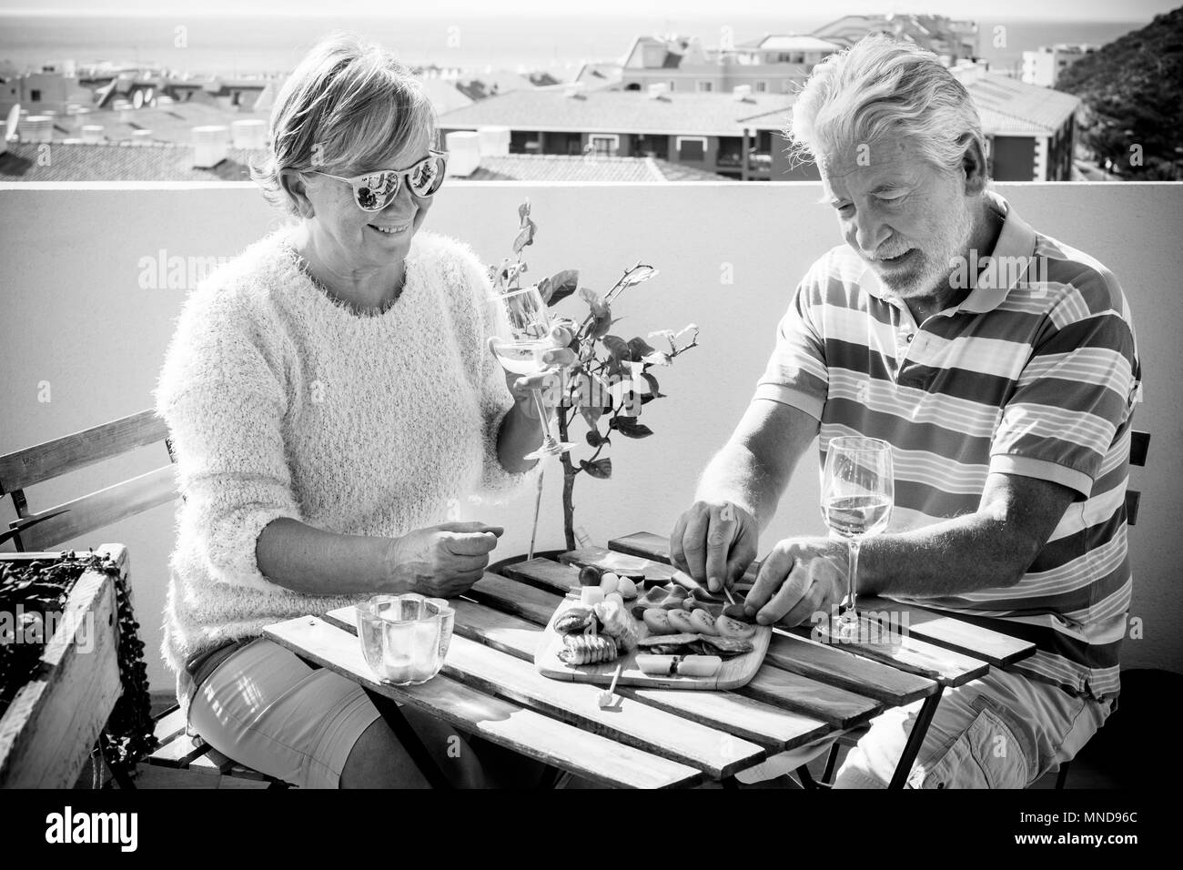 Morning drink couple in Black and White Stock Photos & Images - Alamy