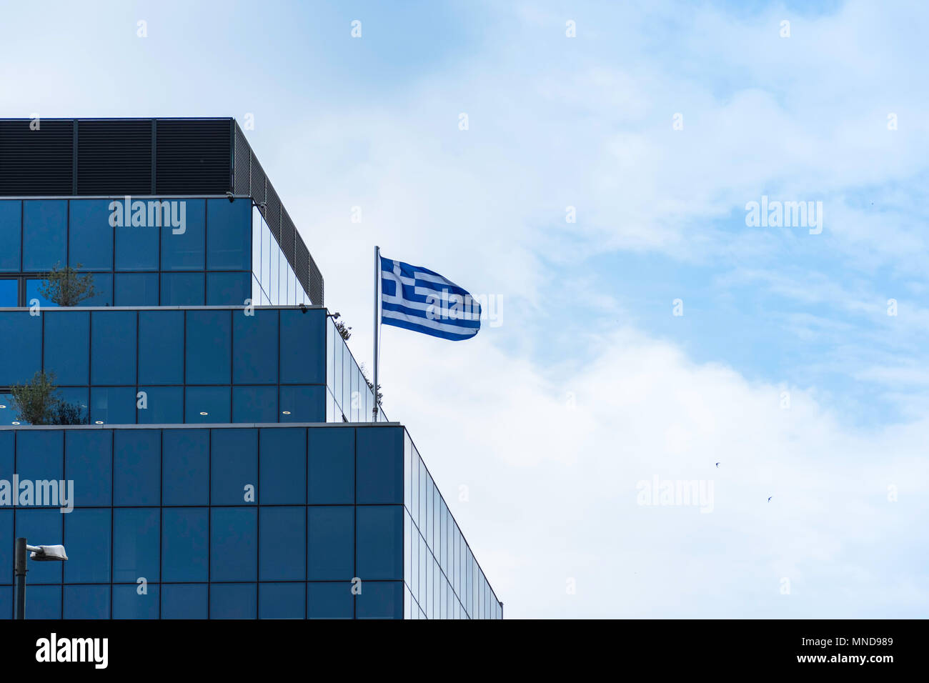 Panoramic view with greek flag hi-res stock photography and images - Alamy