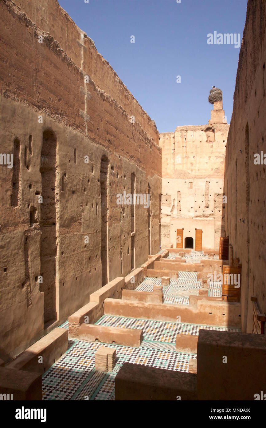 Inside the ruined El Badi Palace (The Incomparable Palace) in Marrakesh ...
