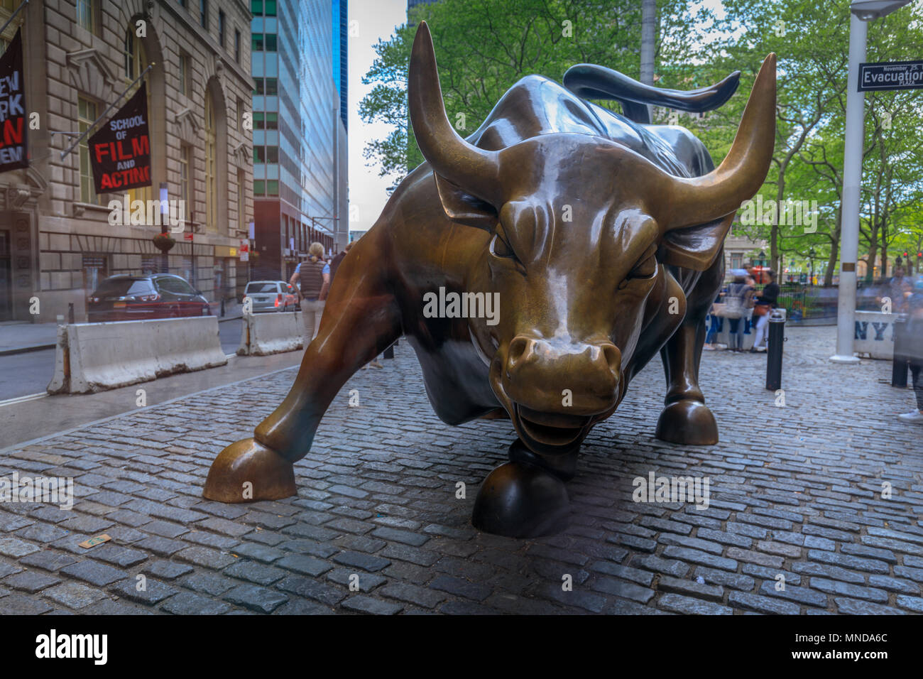 Manhattan, New York City - May 10, 2018 : The Charging Bull statue in ...
