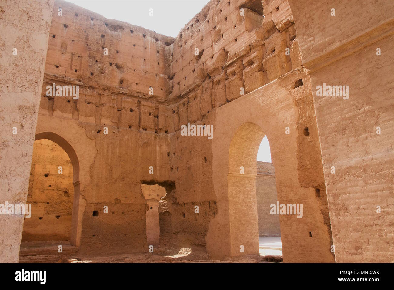 Inside the ruined El Badi Palace (The Incomparable Palace) in Marrakesh ...