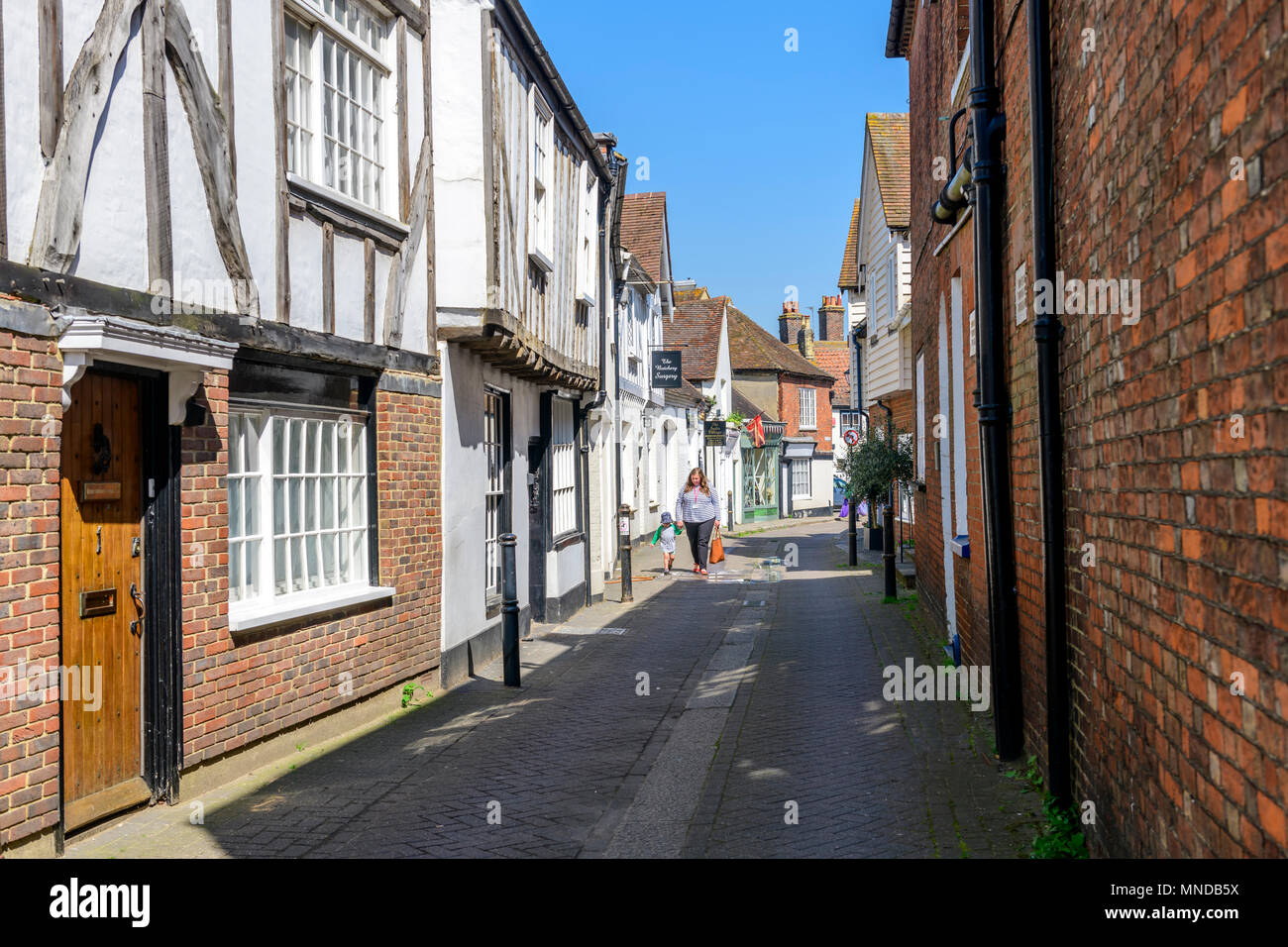 View along The butchery, Sandwich Kent Stock Photo - Alamy