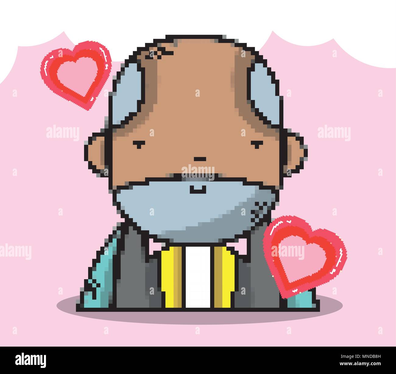 Cute grandfather pixel art Stock Vector Image & Art - Alamy