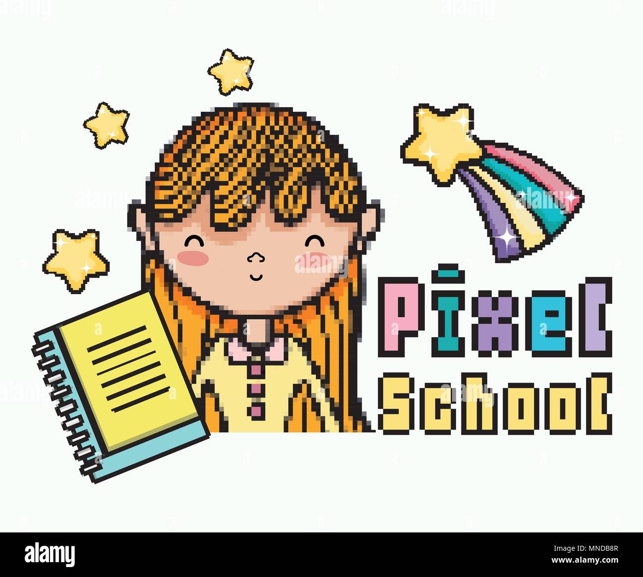 Pixel school art Stock Vector Image & Art - Alamy