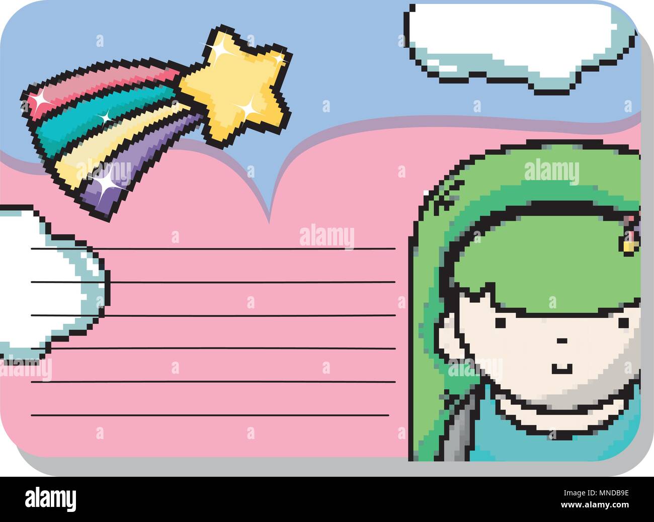 Pixel art notes mockup Stock Vector Image & Art - Alamy