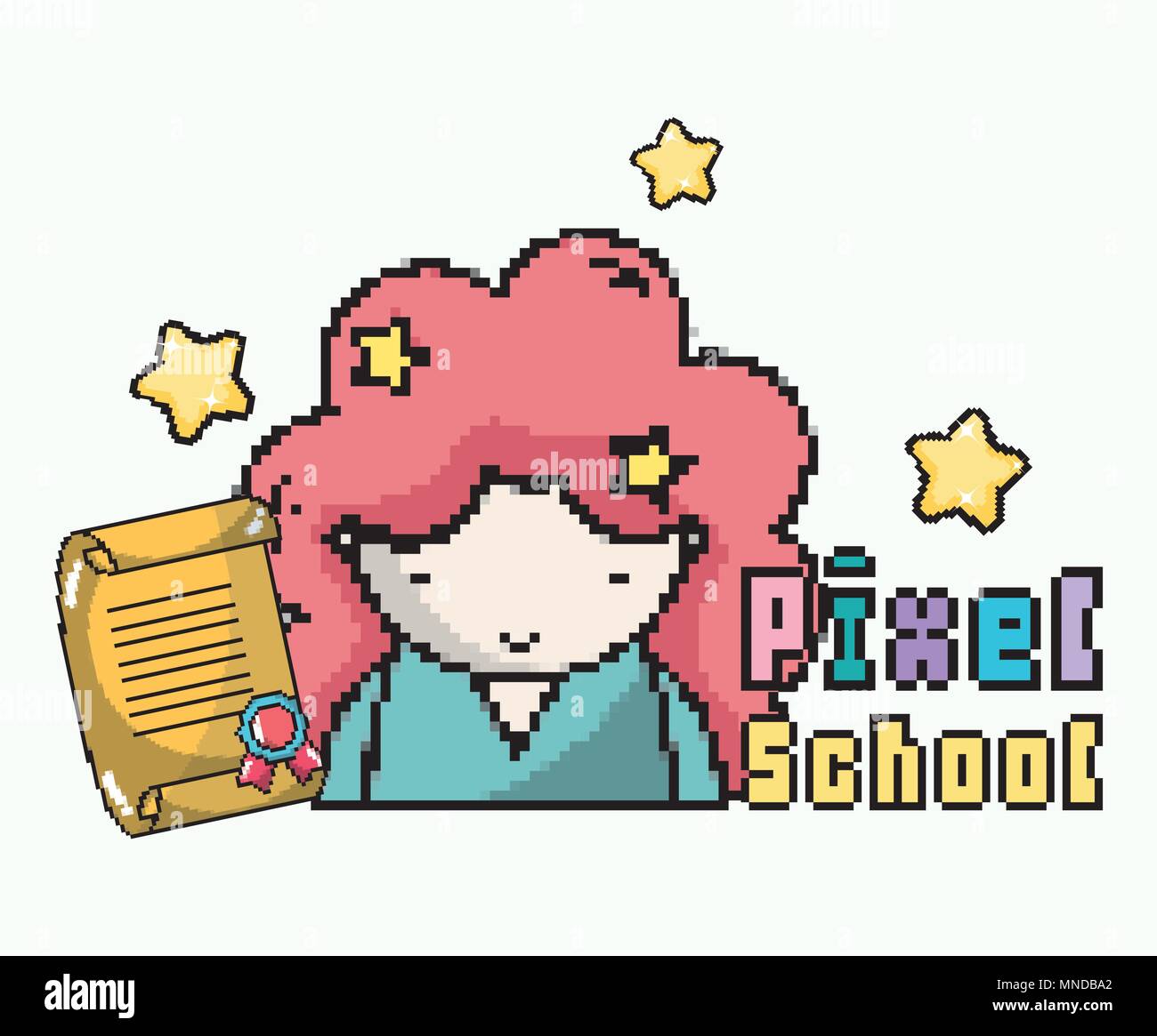 Pixel school art Stock Vector Image & Art - Alamy