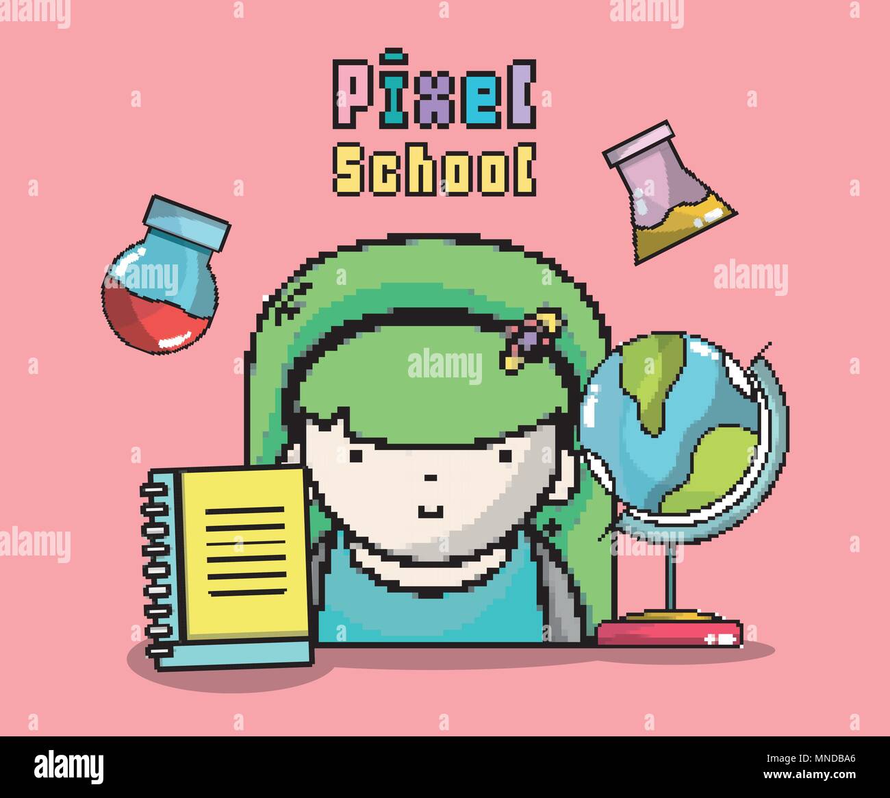 Globe pixel art Stock Vector Images - Alamy