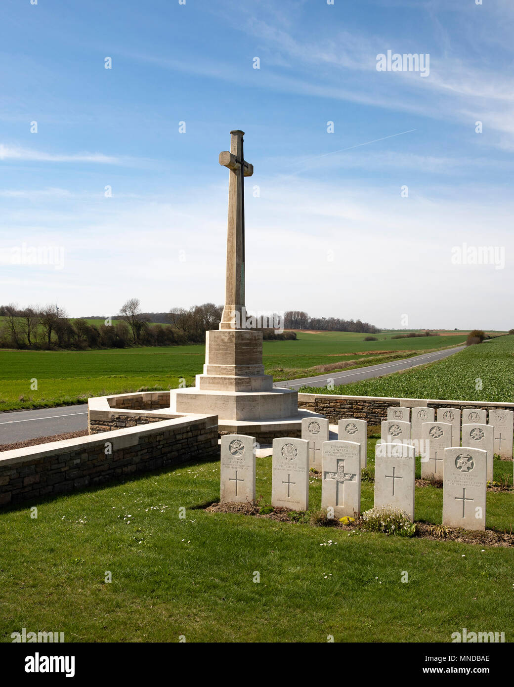 Bellenglise British CWGC Cemetery of the Great War Stock Photo - Alamy