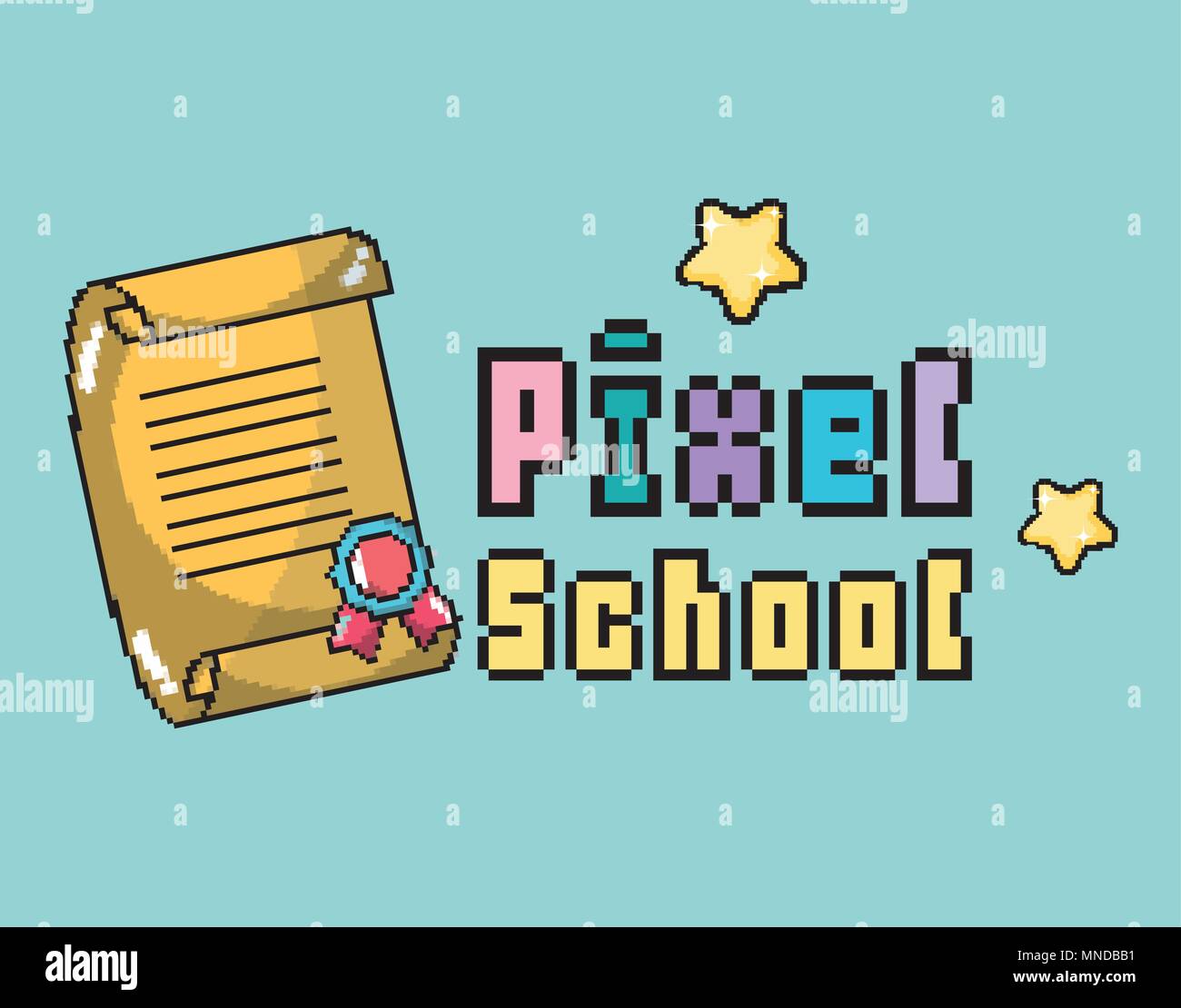 Pixel school art Stock Vector Image & Art - Alamy