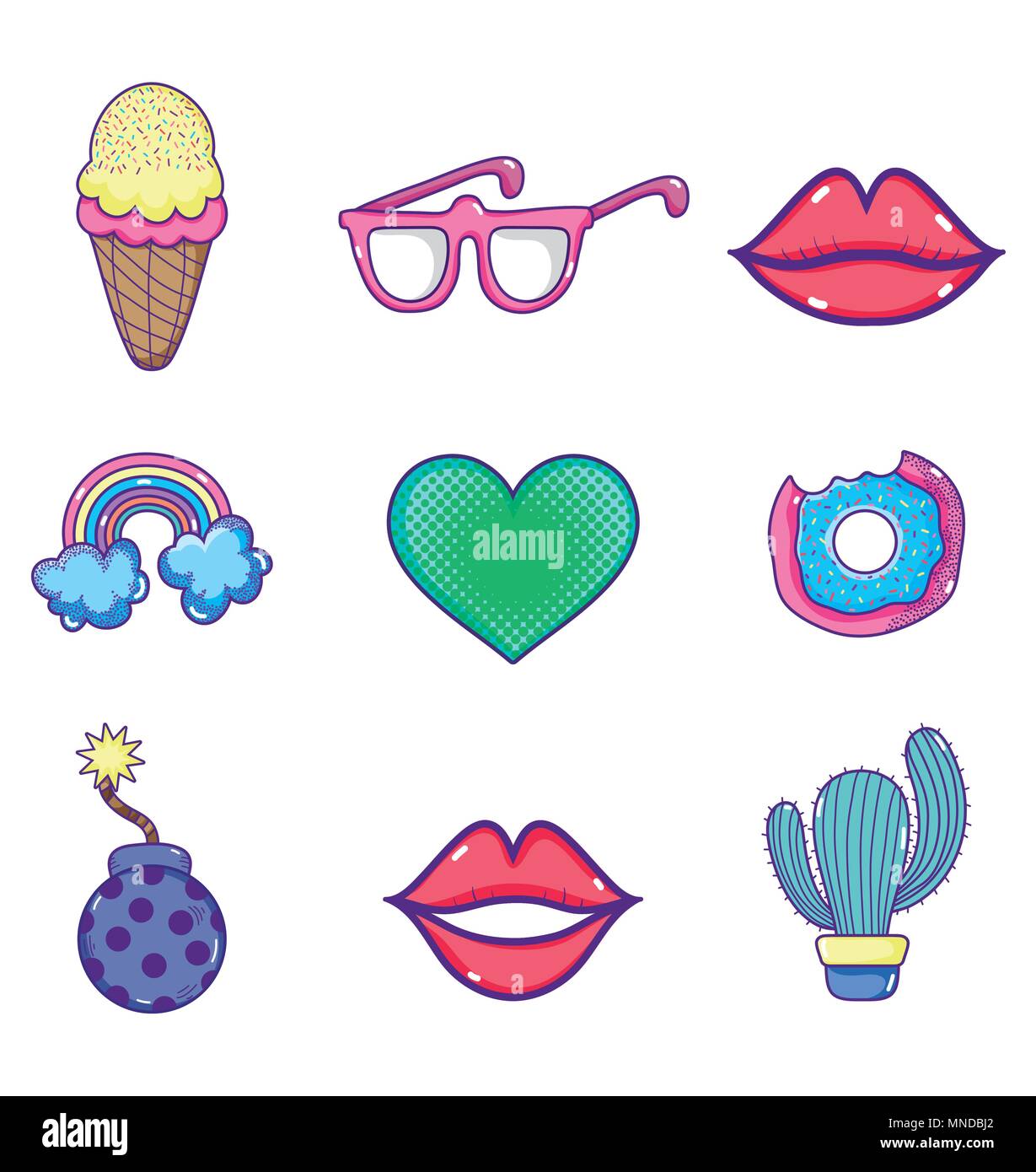 Set of pop art cartoons Stock Vector Image & Art - Alamy