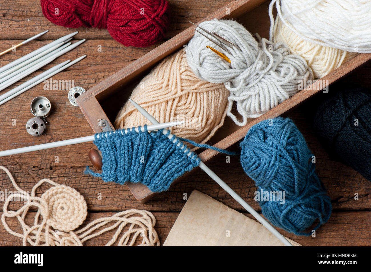 equipment for knitting and crochet (crochet hook, yarn, wool, needle ...