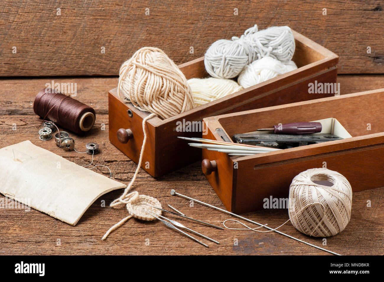 equipment for knitting and crochet (crochet hook, yarn, wool, needle ...