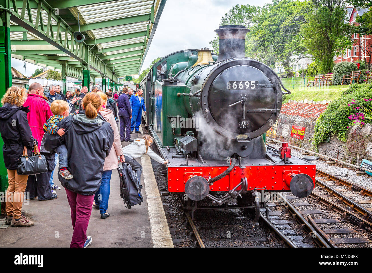Steam locomotive 6695 pulling into Swanage station taken in Swanage ...