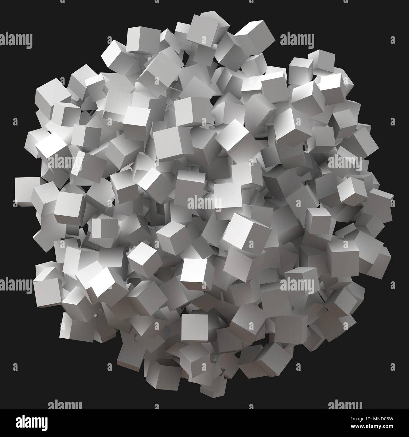 big sphere formed by random cubes Stock Vector Image & Art - Alamy