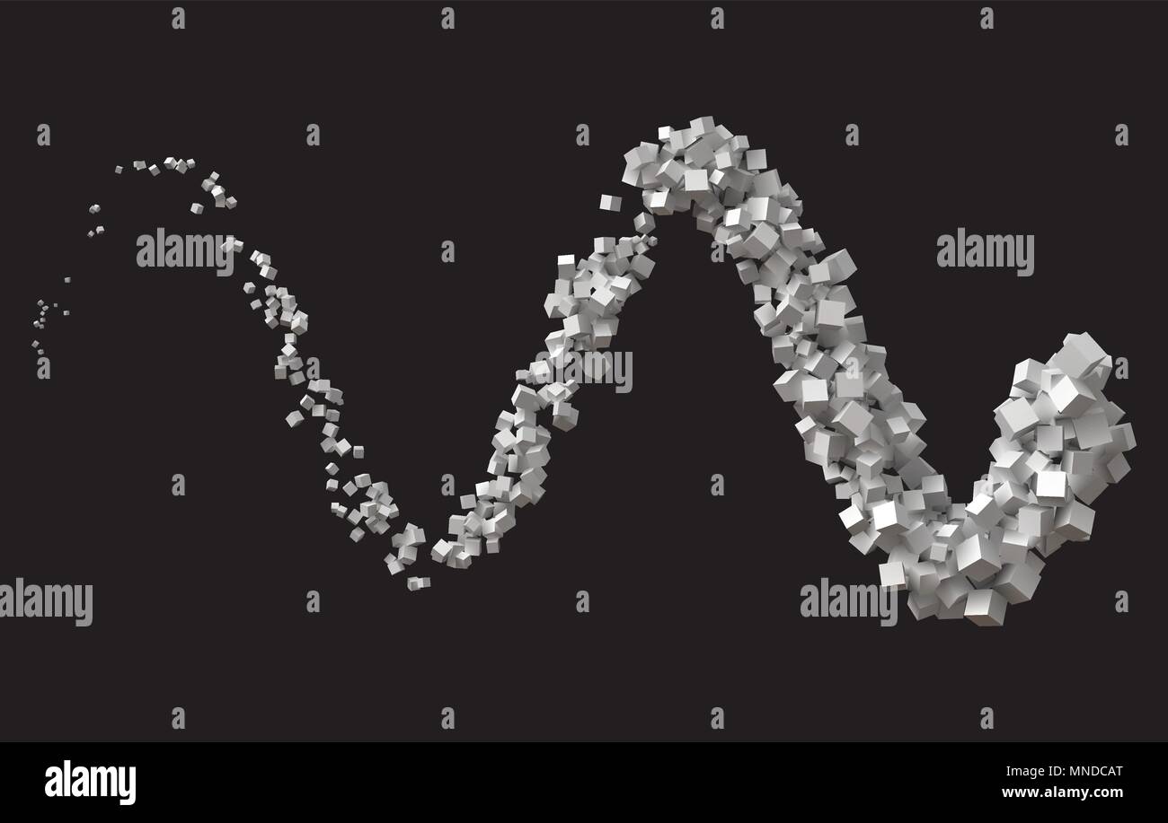wave stroke formed by random sized cubes Stock Vector Image & Art - Alamy