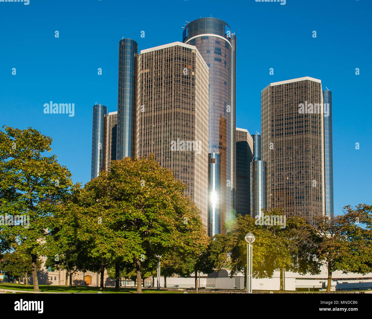 Detroit's iconic Ren Cen complex building downtown Stock Photo - Alamy