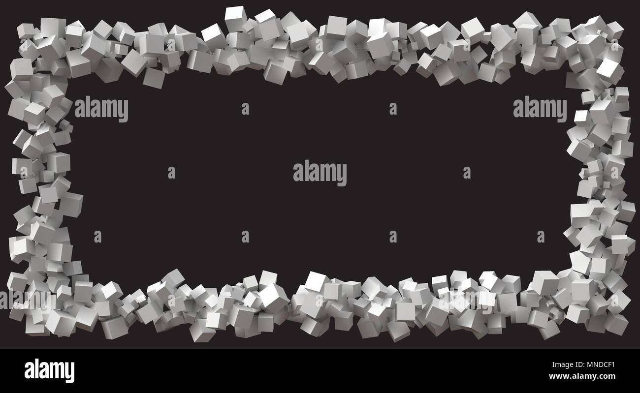big rectangle frame formed by random sized cubes Stock Vector Image ...