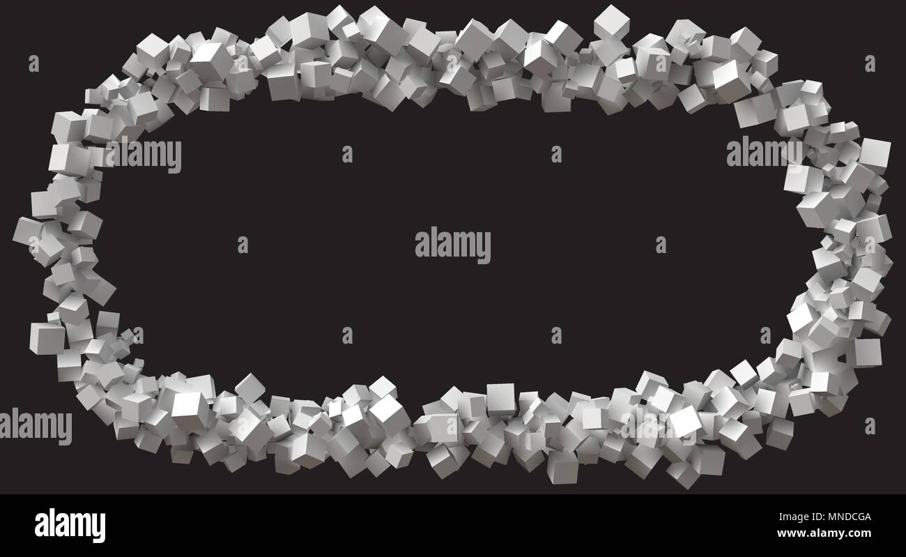 big rectangle frame formed by random sized cubes Stock Vector Image ...