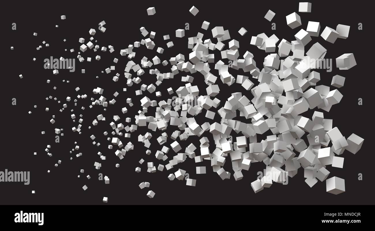 wave of simple cubes. size being bigger from left to right Stock Vector ...