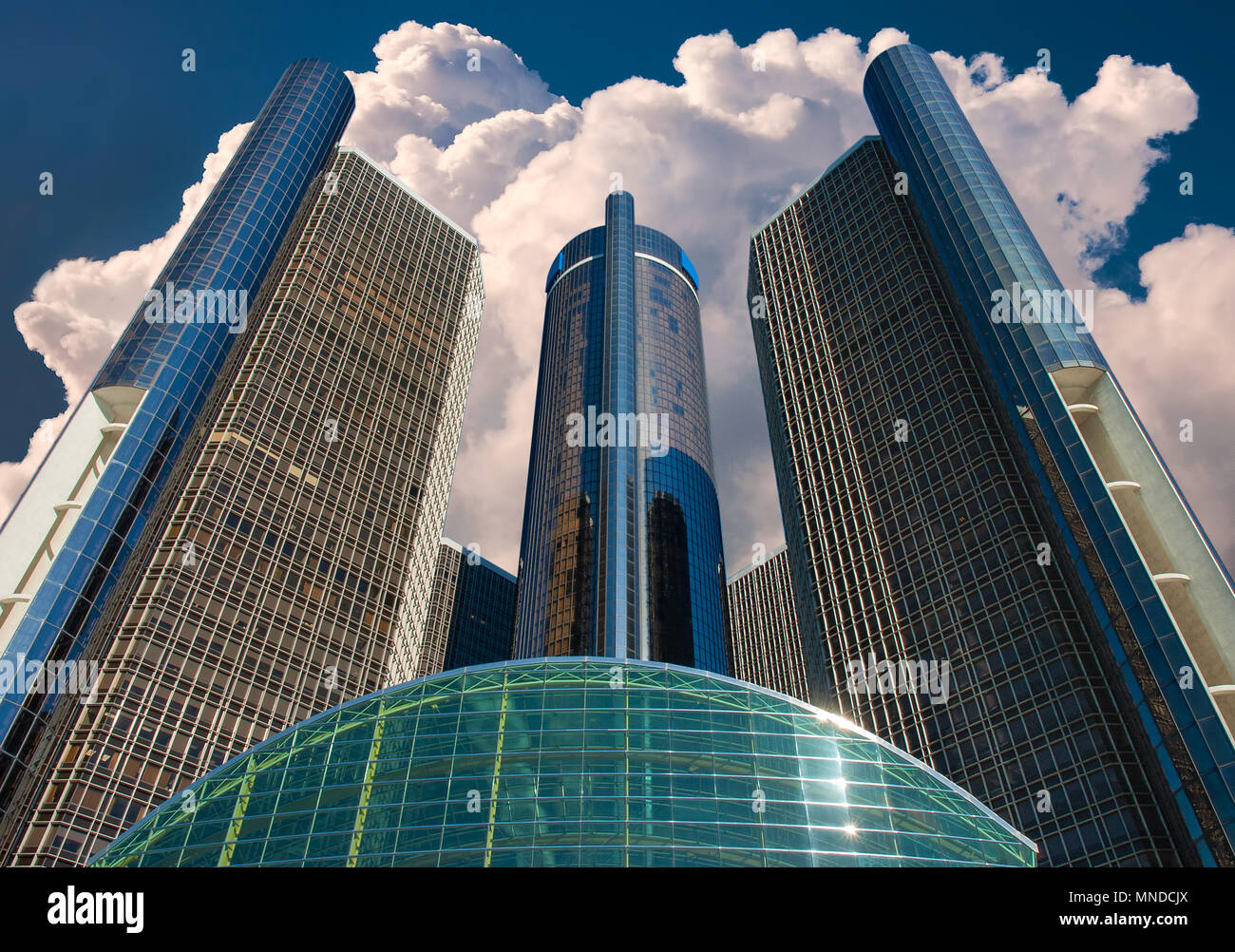 Detroit's iconic Ren Cen complex building downtown Stock Photo - Alamy