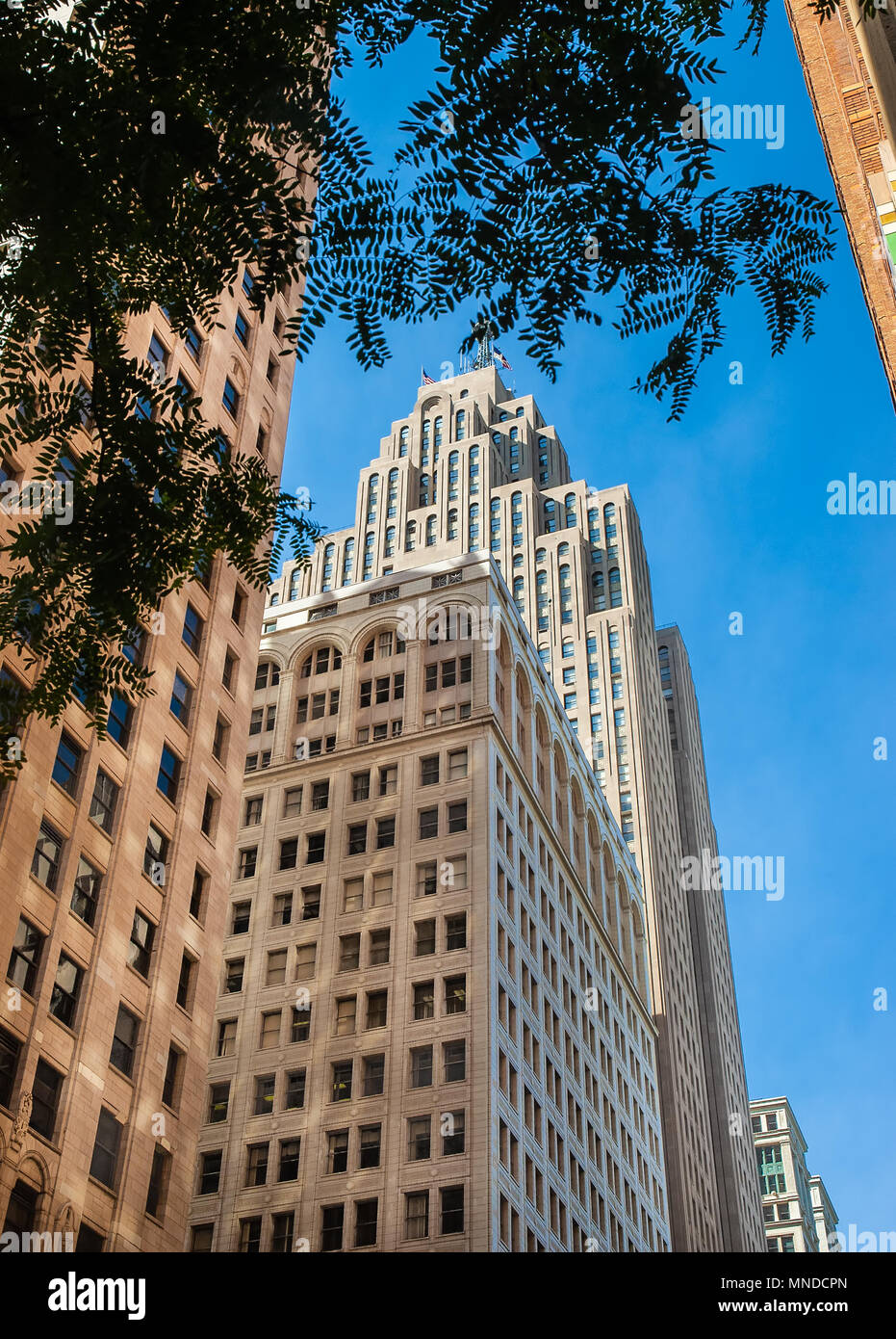 Old Classic buildings style in downtown Detroit Stock Photo - Alamy