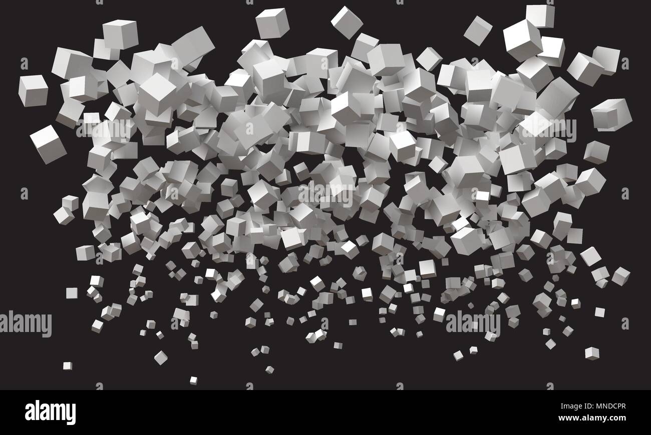 wave of simple cubes. size being bigger from bottom to top Stock Vector ...