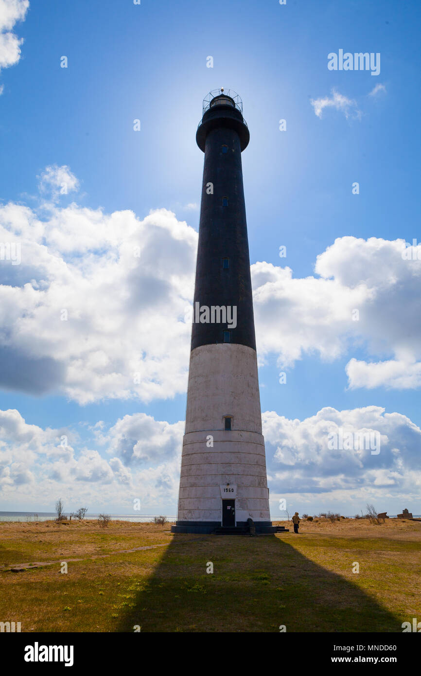 Sorve lighthouse in the Baltic Sea. Well known landmark of island ...