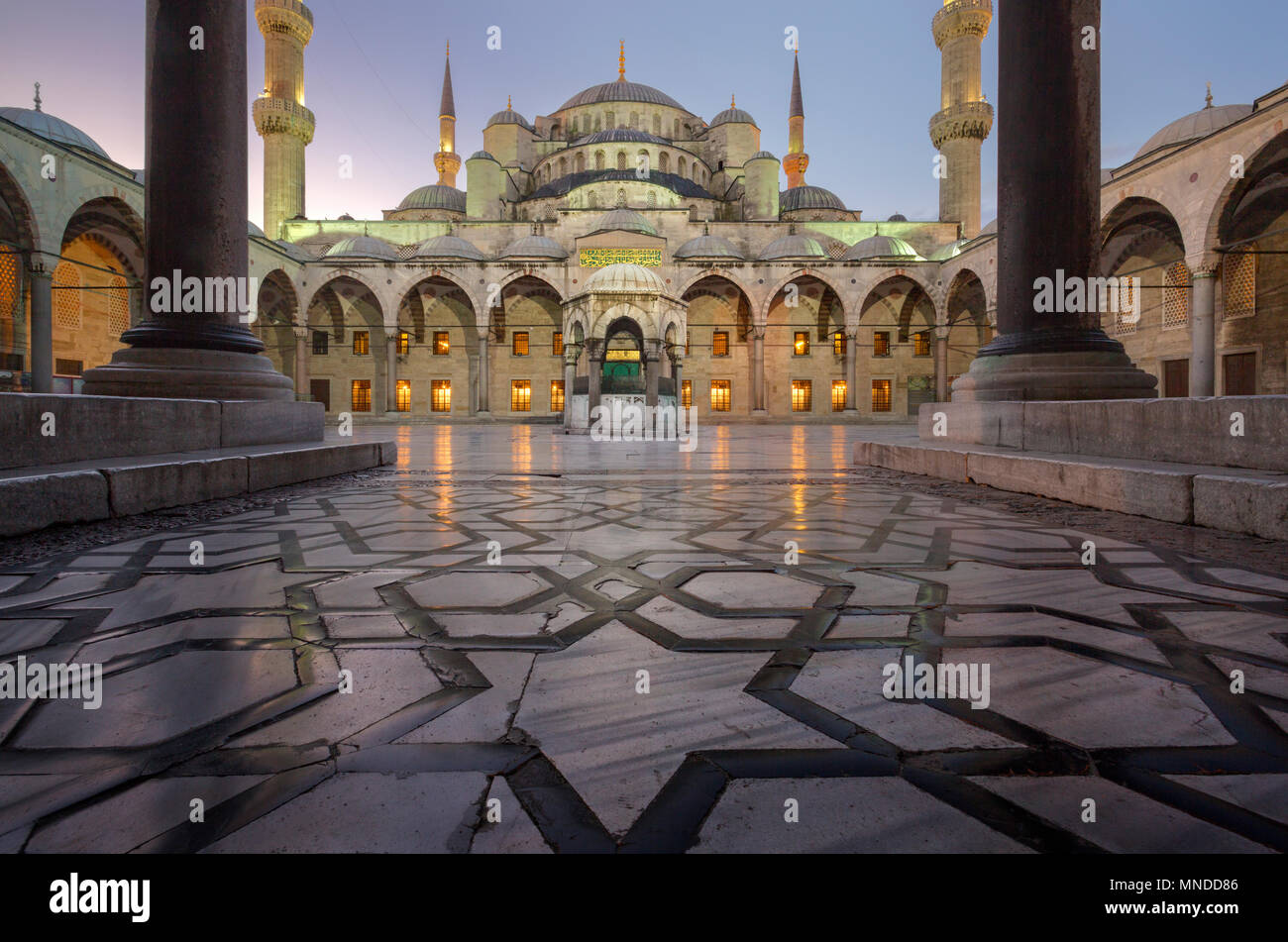 The Blue Mosque, Istanbul, Turkey. Early morning, the call to prayer ...