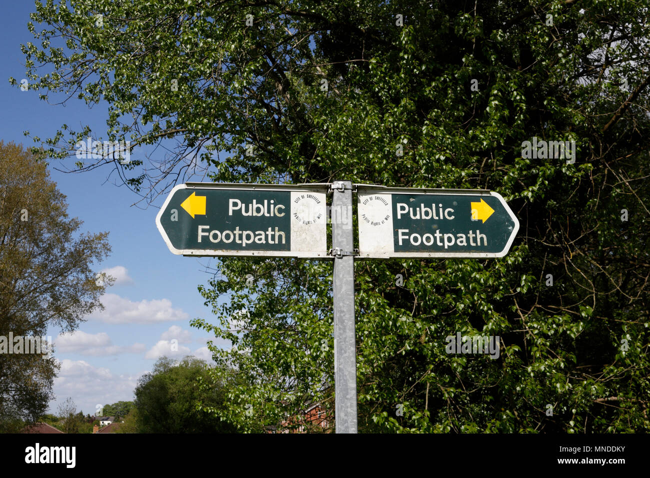 Public Footpath signs, Sheffield UK, signpost directions Stock Photo ...