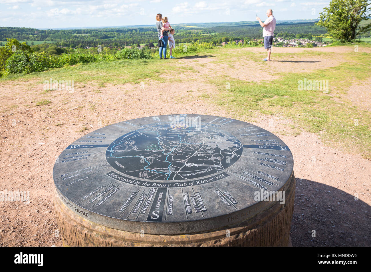 Brass relief map depicting the local topography, Kinver, UK Stock Photo ...